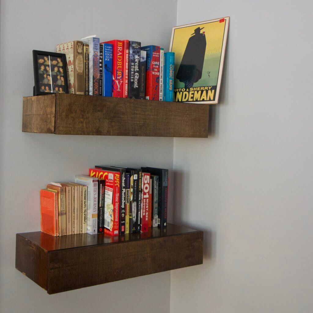 Floating shelves with hidden drawer – Wood Rather DIY